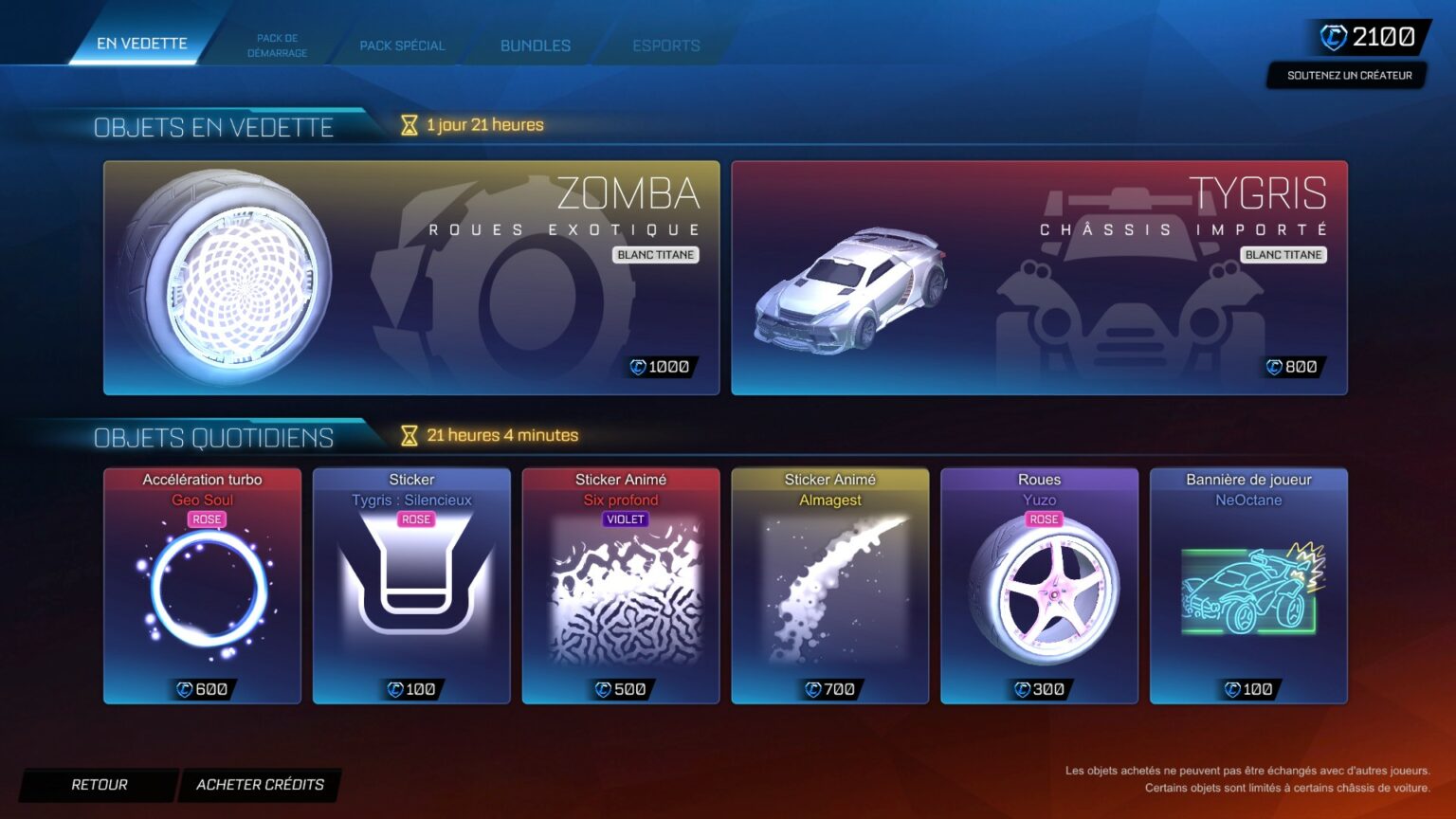 Boutique Rocket League 19-20 mai 2021 - FireTeaM.Fr