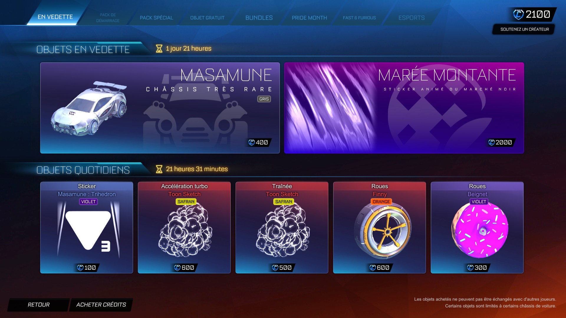 Boutique Rocket League 28 - 29 juin 2021 - FireTeaM.Fr
